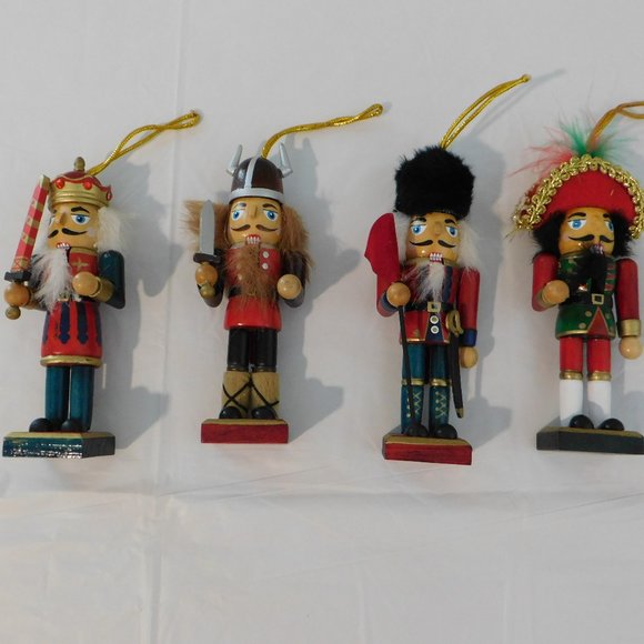Holiday | Nutcracker Christmas Tree Ornaments 5 Tall Set Of 4 Wooden ...